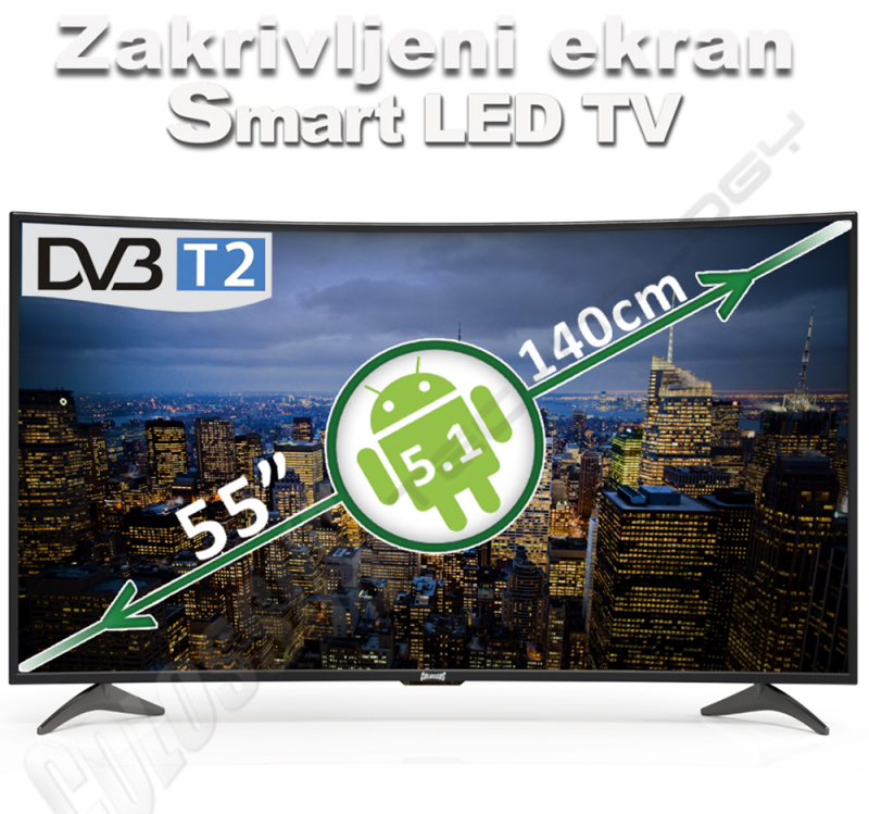 COLOSSUS 4K ULTRA HD Curved SMART LED TV 55 – Garancija 2god