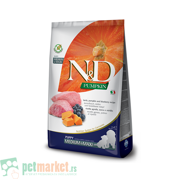 N&D Pumpkin: Hrana za pse Medium/Maxi Adult, Bundeva & Jagnjetina