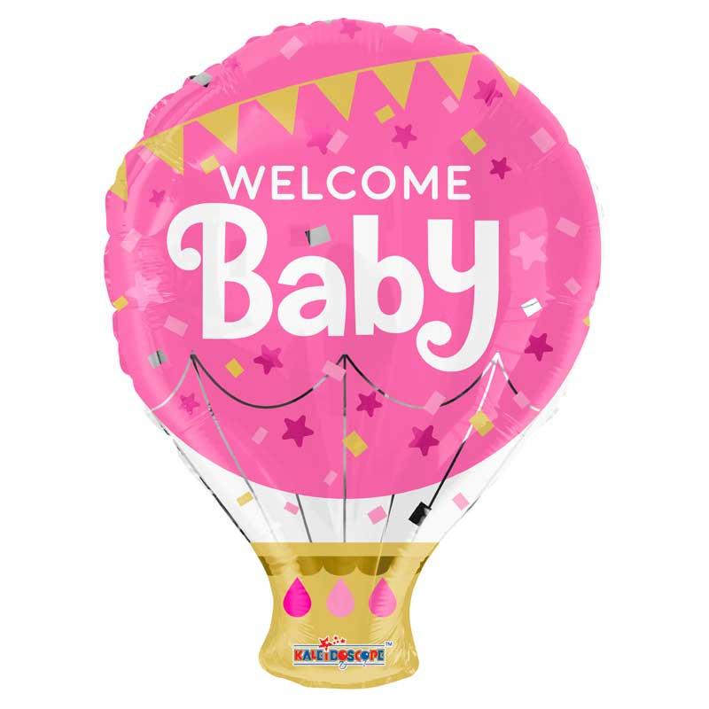 Welcome baby roze hot air balon