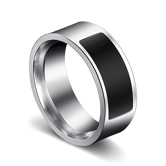 Pametni NFC prsten crno-srebrni velicina 10 (R 19.9mm)