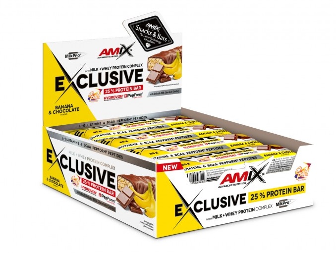 Exclusive Protein Bar 12x85g Banana chocolate Amix