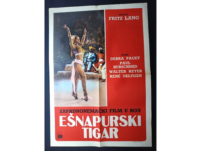 EŠNAPURSKI TIGAR filmski plakat FRITZ LANG