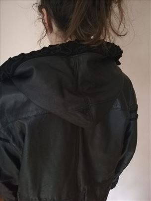 Crna kozna jakna zenska MONA