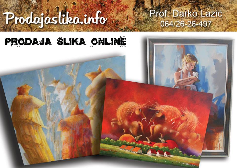 Prodaja slika Lazić 7 godina sa vama, od 31.01.2017. i zvanično postojimo kao PRVA ONLINE GALERIJA U SRBIJI! Za firme kupovina preko računa! Ubedljivo najpovoljnije cene umetničkih slika u Srbiji!