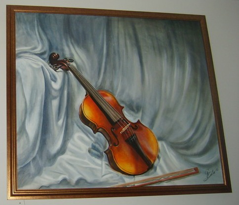 Violina, Ulje na platnu, uramljena, Akademski slikar Stojance Andonov, 70 x 80 cm, 500 evra