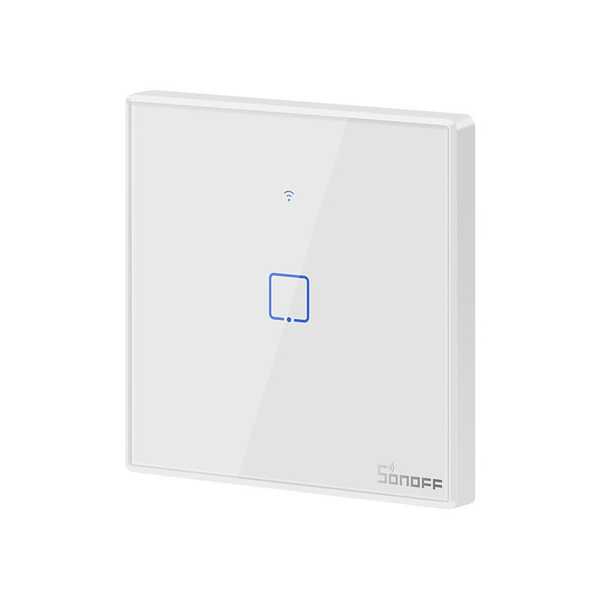 SONOFF T2-TX smart-home zidni prekidač, belo staklo sa LED indikacijom, 86x86mm, RF 433MHz & WiFi 2.4GHz kontrola, timer i smart scenarija, besplatna eWeLink app, Amazon Alexa / Google Assistant &...