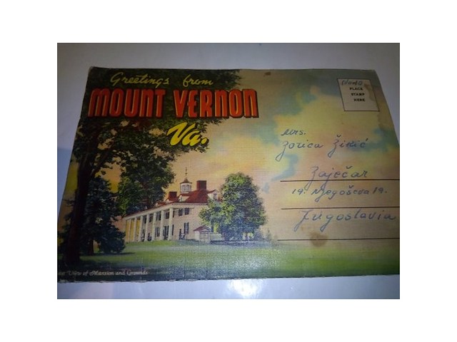 Mount Vernon razglednice ne koriscene