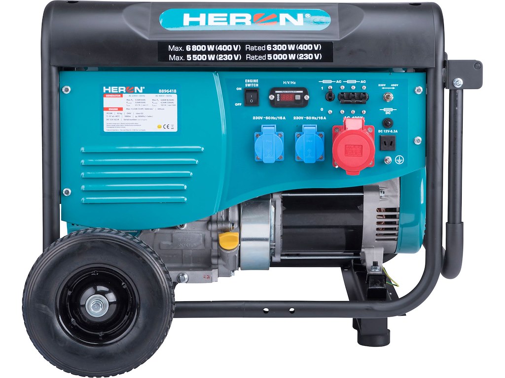 Heron benzinski agregat za struju 6.8kW - 400V, gurtna (8896418)