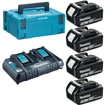 Makita set u koferu Makpac 2 197970-3 (BL1830 x 4 + DC18RD)