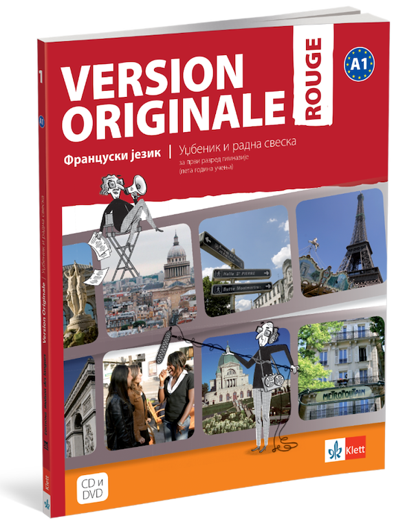 Version originale 1 ROUGE, francuski jezik, udžbenik i radna sveska za prvi razred gimnazije NOVO