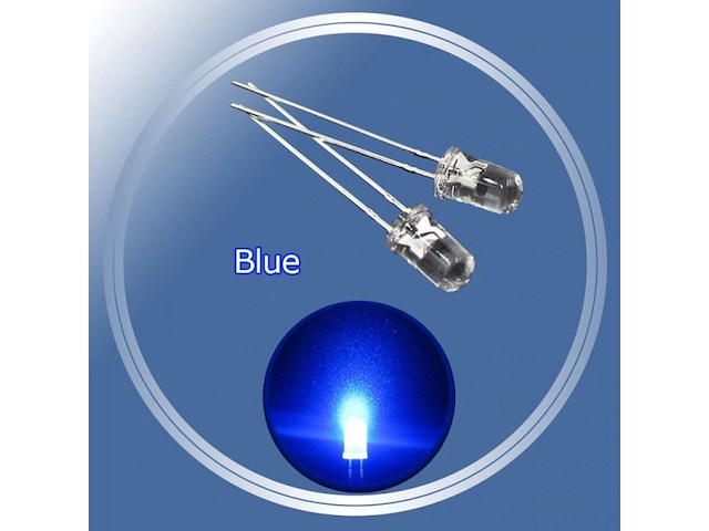 LED dioda 5mm plava clear-10 komada