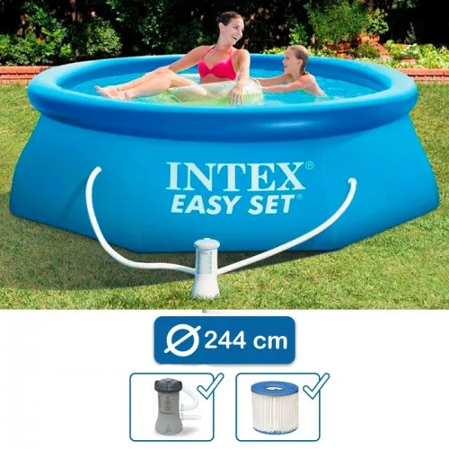 Intex bazen na naduvavanje okrugli za dvorište sa pumpom 2 44m x 0 61m