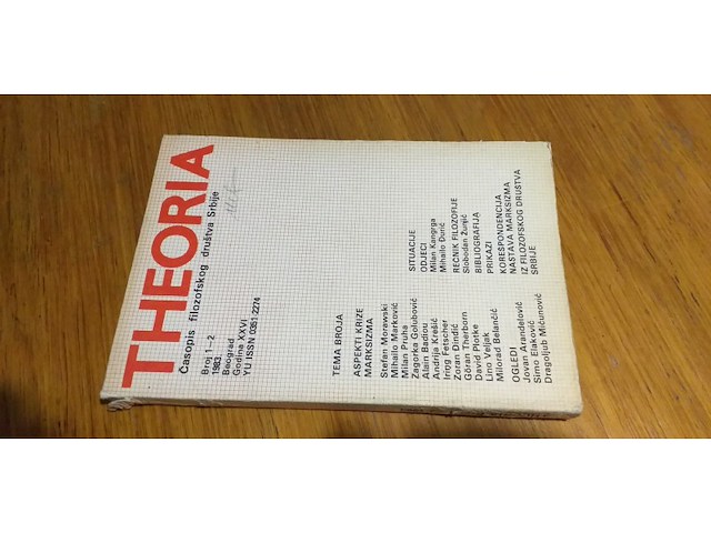 Časopis Theoria broj 1-2 1983