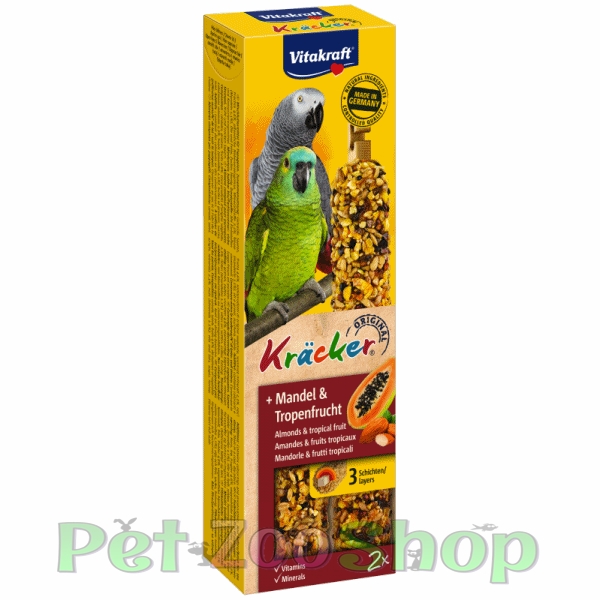 Kreker za velike papagaje sa bademom i tropskim vocem, 2kom 180g Vitakraft
