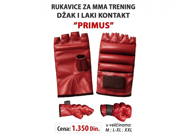 Rukavice za MMA i udaranje u boks džak `Primus`