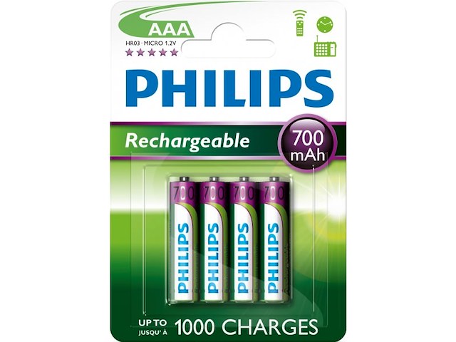 Baterije Philips punjive R03 AAA 950mAh B4