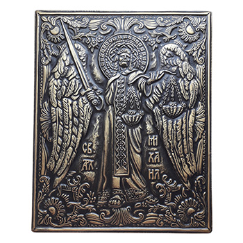 Ikona reljef Sveti Arhangel Mihailo - zlato patina