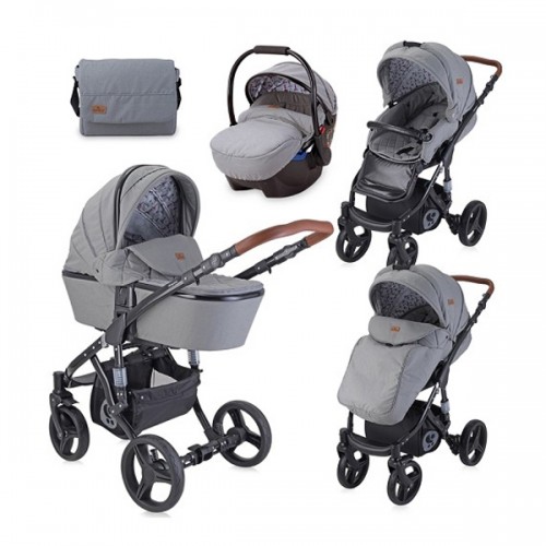 Lorelli Kolica za bebe 3u1 Rimini Set Grey&Black Lighthouse