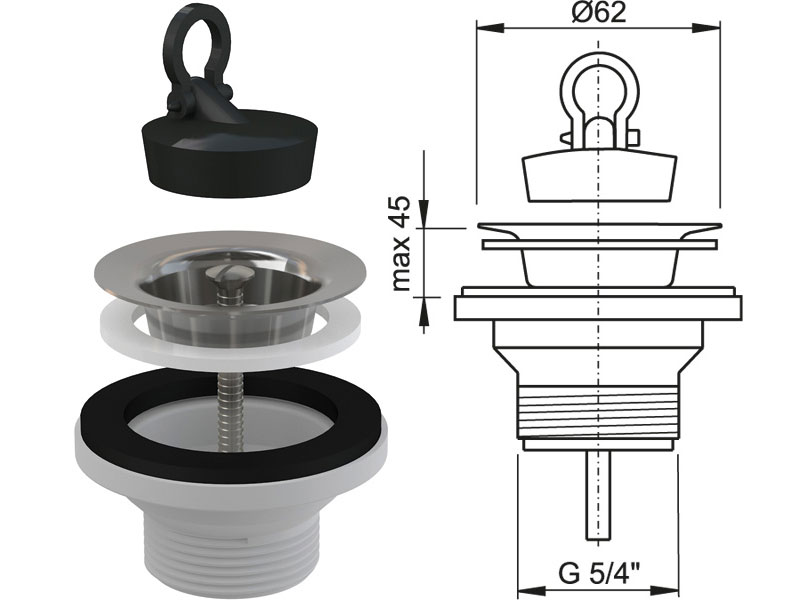Pileta za lavabo 5/4″