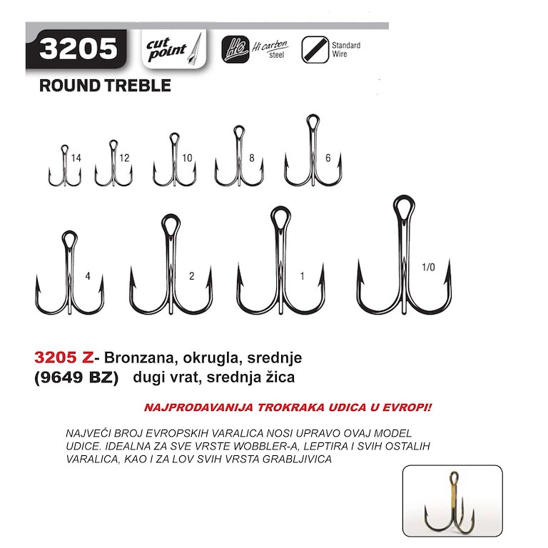 3205 Z (9649 BZ) – Bronzana, okrugla, srednje dugi vrat, srednja žica pak.100 komada