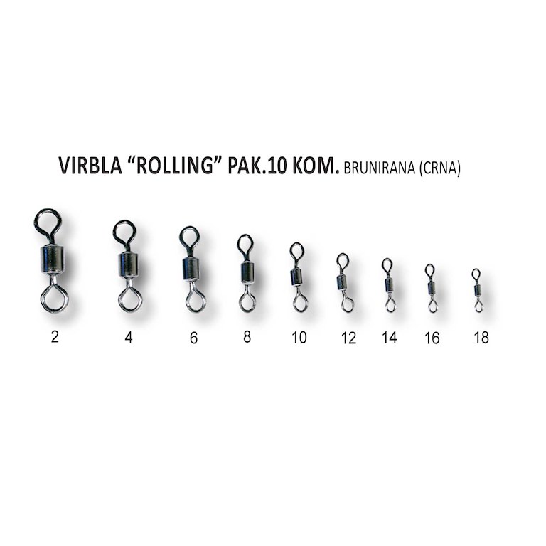 VIRBLA “ROLLING” PAK.10 KOM. BRUNIRANA (CRNA)