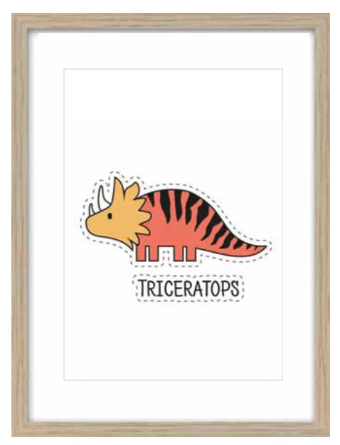 SLIKA KIDS 27x37 sa ramom - 28238 - Triceratops