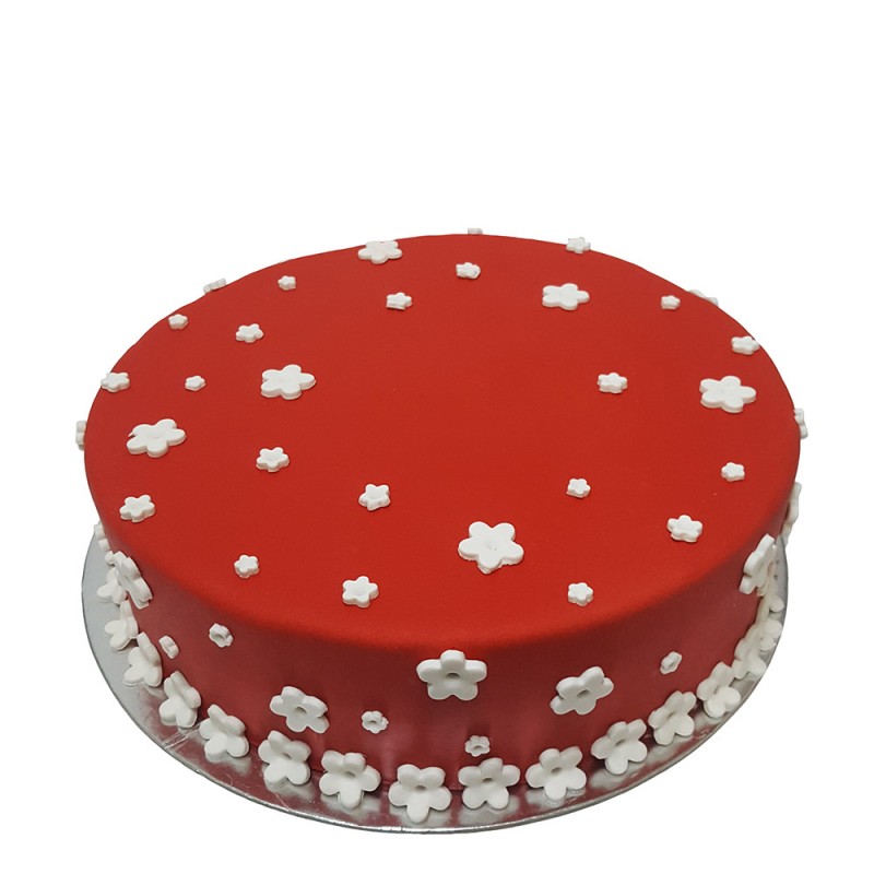 Crvena fondan torta sa zvezdicama