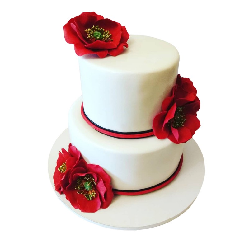 Mladenacka torta bela sa laticama ruza model 207