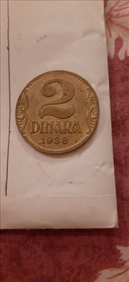 2 dinara 1938 godina-Kraljevina Jugoslavija