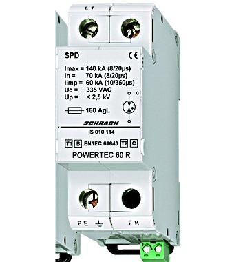 Odvodnik prenapona, Powertec 60kA kl. B/C + pomoćni kontakt