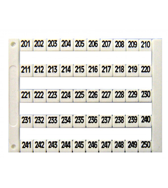 Označna pločica 201-250 (50 brojeva) tip DY5
Kompatibilne sa svim stezaljkama serije IK6
