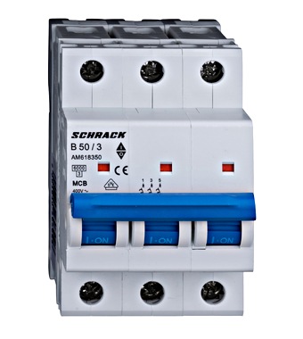 Zaštitni prekidač AMPARO 6kA, B 50A, 3-polni
Tip AM6, Standard proizvoda EN 60898-1,IEC 60898-1
