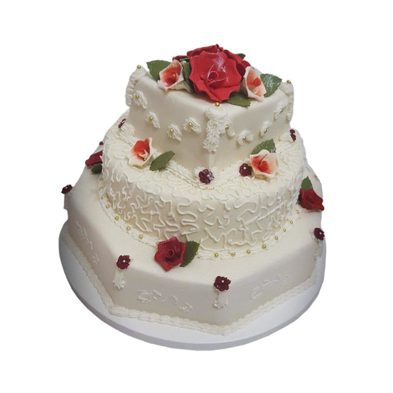 Tradicionalna svadbena torta sa ruzama
