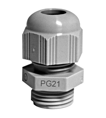 Uvodnik za kablove PG21, sive boje, plastična