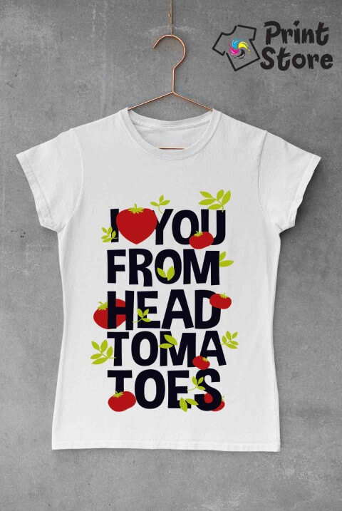 Ženske majice – I love you form head tomatoes