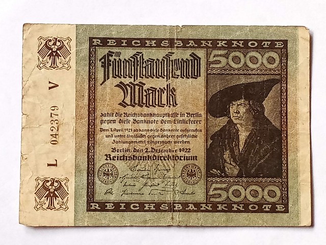 5000 Maraka 1922.g - Nemačka -