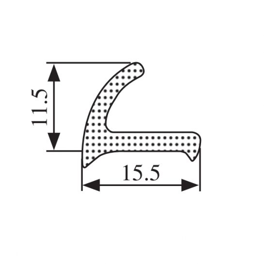 Gumeni profil sunđerasti 15,5×11,5 – M213008000