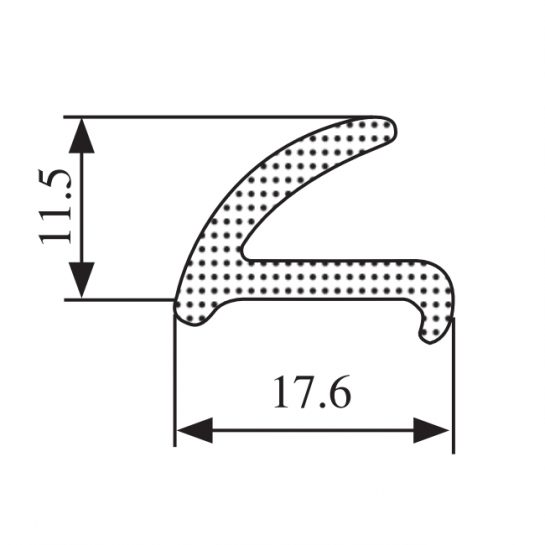 Gumeni profil sunđerasti 17,6×11,5 – M213008700