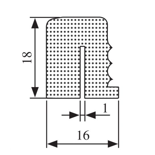 Gumeni profil sunđerasti 18×16 – M213009500