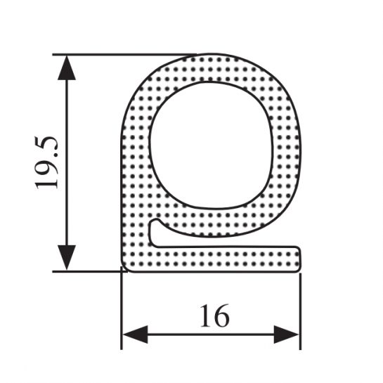 Gumeni profil sunđerasti 19,5×16 – M213004900