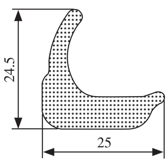 Gumeni profil sunđerasti 25×24,5 – M213003400