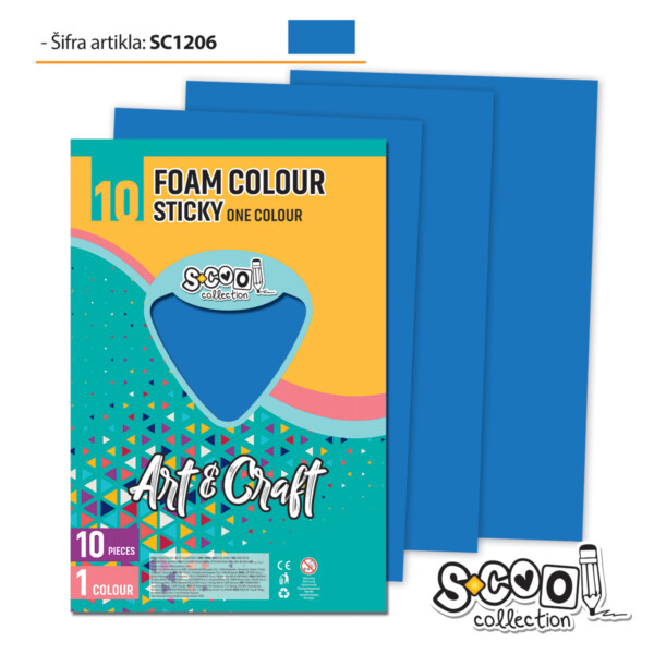 Art&Craft Eva foam classic sticky A4 SC1206 blue