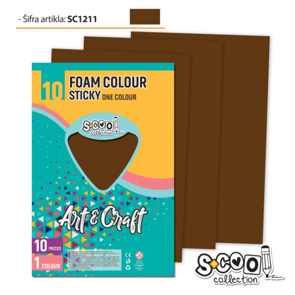 Art&Craft Eva foam classic sticky A4 SC1211 dark brown