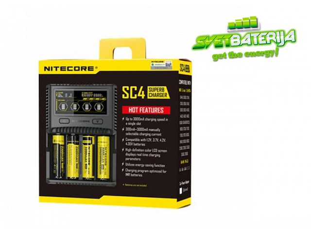 Punjač Baterija Nitecore SC4 Li-Ion Ni-MH Ni-Cd LiFePO4