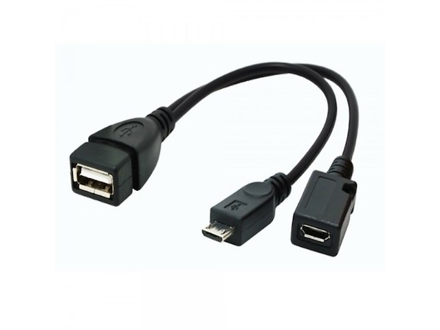 Y Cable Micro USB Male to USB A Male Female Adapter OTG