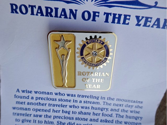 Rotarian of the Year značka za rever