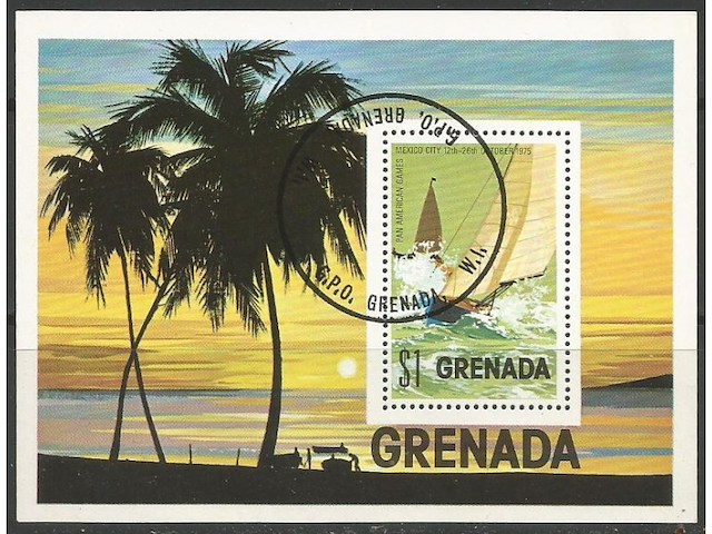 Grenada,Panameričke igre 1975.,blok,žigosan