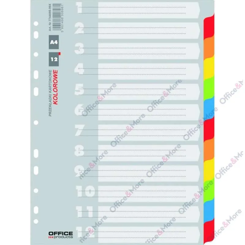 OFFICE PR. PREGRADNI KARTON A4 12 BOJA