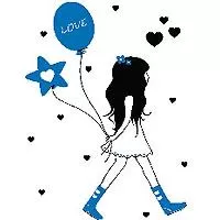 Zidni tatoo Girl With Baloons D06 60x80cm 060606 0071B5