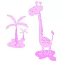 Zidni tatoo Mrs Giraffe D01 120x140cm FF99FF F8C5F9